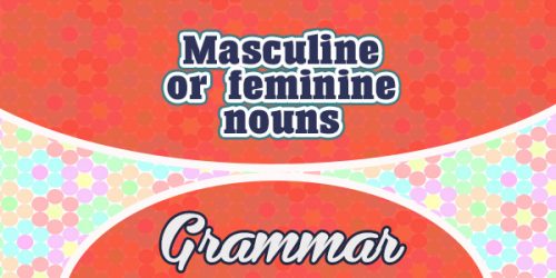 Masculine or feminine nouns - French Circles