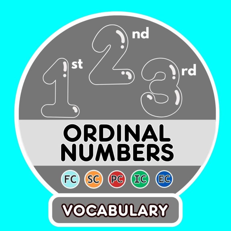 Les nombres ordinaux - ordinal numbers - French Circles